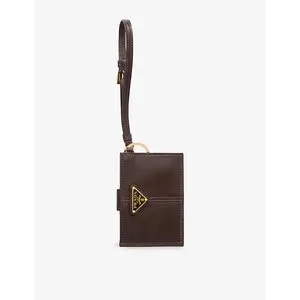 Prada Leather Card Holder - Brown