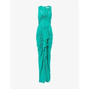 Christopher Esber Drape-front Maxi Dress - Malachite