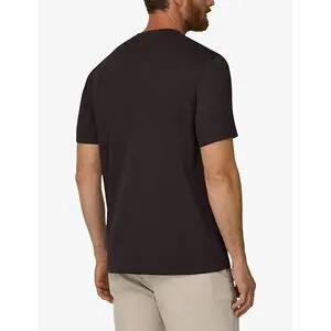 Boggi Milano Short-sleeved Branded-tab Stretch-cotton T-shirt