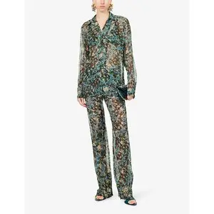 Dries Van Noten Floral-print Pleated Woven Shirt