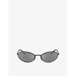 Prada Prada Oval Steel Sunglasses Black