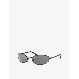 Prada Oval Steel Sunglasses - Black