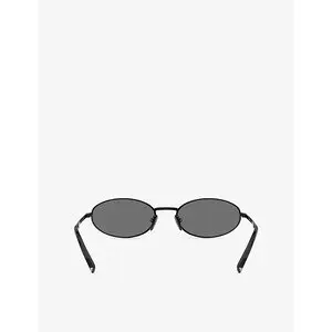 Prada Oval Steel Sunglasses - Black