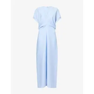 TOTEME Slouch-waist Woven Maxi Dress - Sky