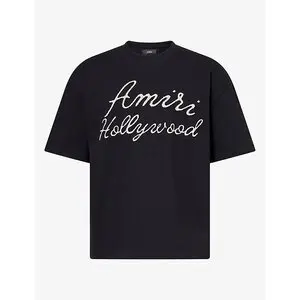 Amiri Hollywood Logo-embroidered Cotton T-shirt