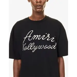 Amiri Hollywood Logo-embroidered Cotton T-shirt