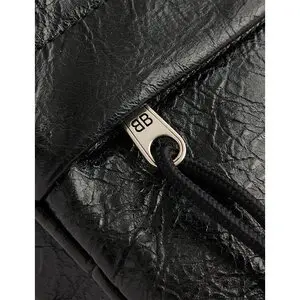 Balenciaga Explorer Double Pouch Leather Messenger Bag - Black