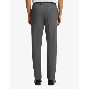 BOSS Tapered-leg Slim-fit Cotton-blend Trousers
