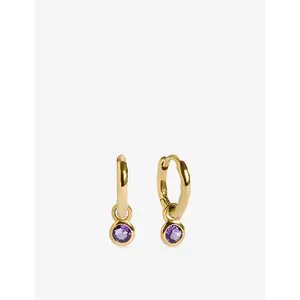 Monica Vinader 18ct Yellow Vermeil And Amethyst Huggie Earrings - Gold