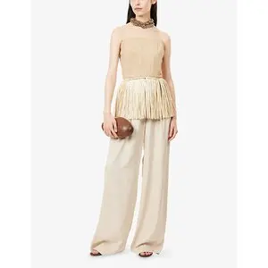 REBIRTH Wide-leg Mid-rise Woven Trousers