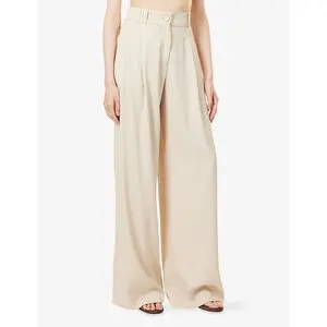 REBIRTH Wide-leg Mid-rise Woven Trousers