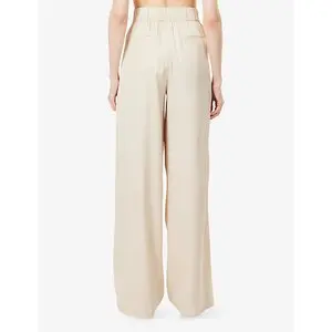 REBIRTH Wide-leg Mid-rise Woven Trousers