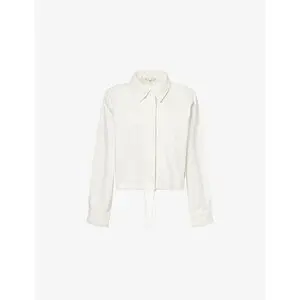 THE COUTURE CLUB Padded Shoulder Cotton Denim Jacket