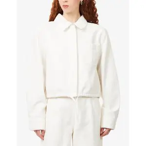 THE COUTURE CLUB Padded Shoulder Cotton Denim Jacket