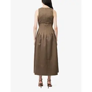 Oddmuse Cinched Cotton-blend Midi Dress
