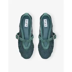 Alaïa Ballerina Mesh And Suede Ballet Flats