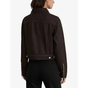 REISS Lotta Cropped Denim Jacket