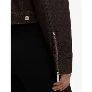 REISS Lotta Cropped Denim Jacket