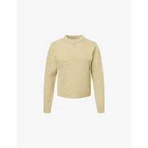 ROHE FRAMES Round-neck Speckled Wool-blend Jumper - Black