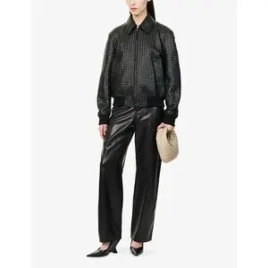 Bottega Veneta Intrecciato Leather Bomber Jacket