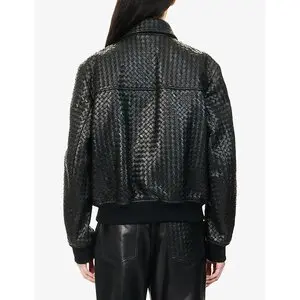 Bottega Veneta Intrecciato Leather Bomber Jacket