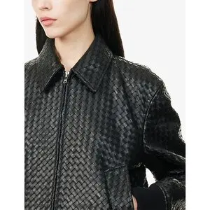 Bottega Veneta Intrecciato Leather Bomber Jacket