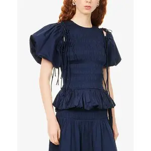 DAMSON MADDER Becca Shirred Cotton Blouse