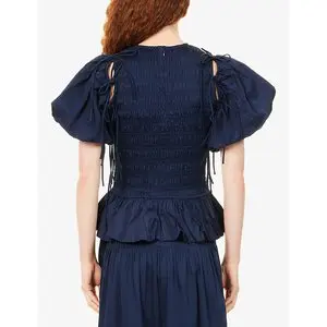 DAMSON MADDER Becca Shirred Cotton Blouse