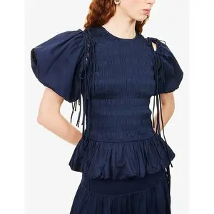DAMSON MADDER Becca Shirred Cotton Blouse