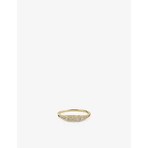 Mejuri Pavé Diamond 14ct Yellow- And 0.158ct Diamond Signet Ring - Gold