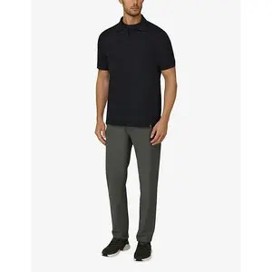Boggi Milano Open-collar Stretch Cotton-blend Polo