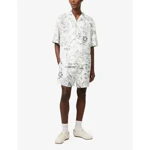 Jacquemus La Cocktail Short-sleeve Linen-blend Shirt - Off-white/bla