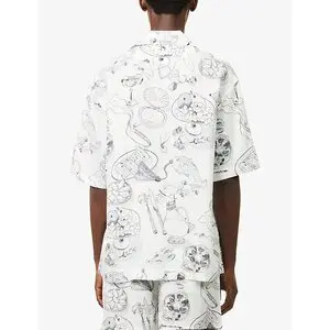 Jacquemus La Cocktail Short-sleeve Linen-blend Shirt - Off-white/bla