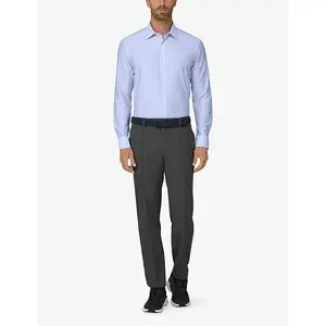 Boggi Milano Striped Regular-fit Cotton-jersey Shirt - Light Blue