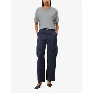 THE FRANKIE SHOP Kelly Woven Cargo Trousers - Navy