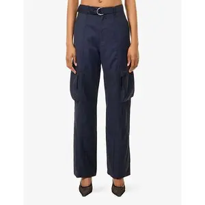 THE FRANKIE SHOP Kelly Woven Cargo Trousers - Navy