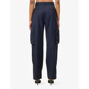 THE FRANKIE SHOP Kelly Woven Cargo Trousers - Navy