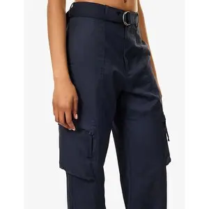 THE FRANKIE SHOP Kelly Woven Cargo Trousers - Navy