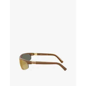 Miu Miu Mu A02sf Oval-frame Injected Sunglasses