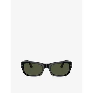 Persol Po3326s Rectangle-frame Acetate Sunglasses - Black