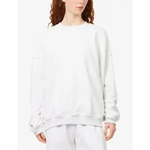 RU & ROCKA Logo Embroidered Cotton Sweatshirt - Grey