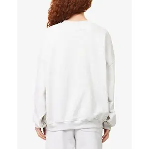 RU & ROCKA Logo Embroidered Cotton Sweatshirt - Grey