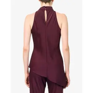 Veronica Beard Radford Asymmetric-hem Satin Top
