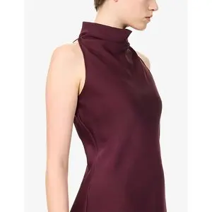Veronica Beard Radford Asymmetric-hem Satin Top
