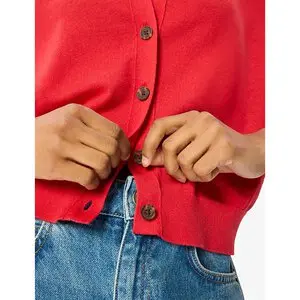 Whistles V-neck Relaxed-fit Cotton And Linen-blend Cardigan