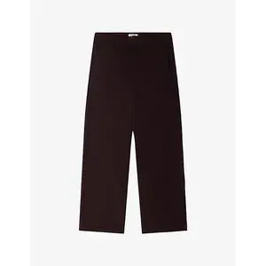 Sandro Barrel-leg Mid-rise Denim Jeans - Chocolate