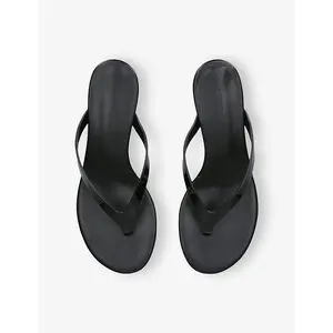 Christopher Esber Patent Leather Wedge Sandals - Black
