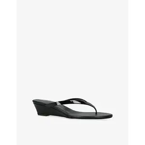 Christopher Esber Patent Leather Wedge Sandals - Black