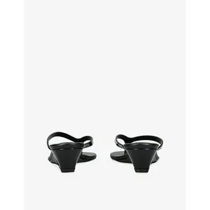 Christopher Esber Patent Leather Wedge Sandals - Black