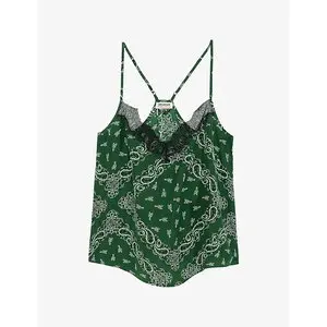 Zadig&Voltaire Cespa V-neck Graphic-print Silk Cami